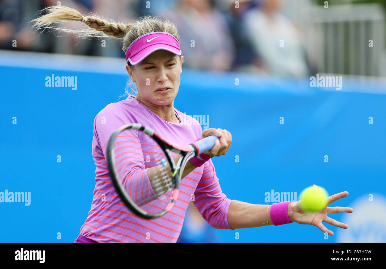 Canada's Eugenie Bouchard in action against the USA's Alison Riske ...