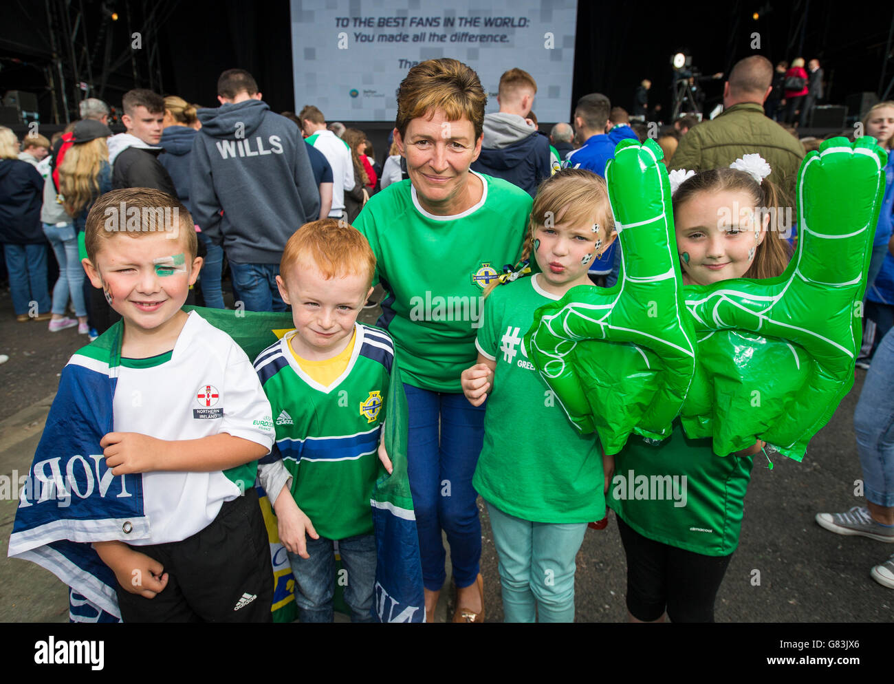 Northern Ireland fans Ethan Bothwell, Mackenzie Alexander, Granny Julie ...