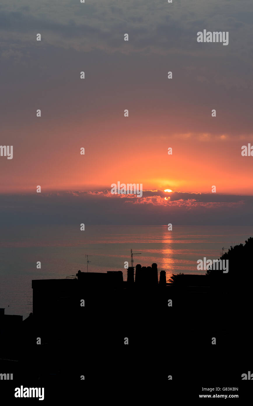 awesome sunset at seaside near Rome in Italy Stock Photo - Alamy