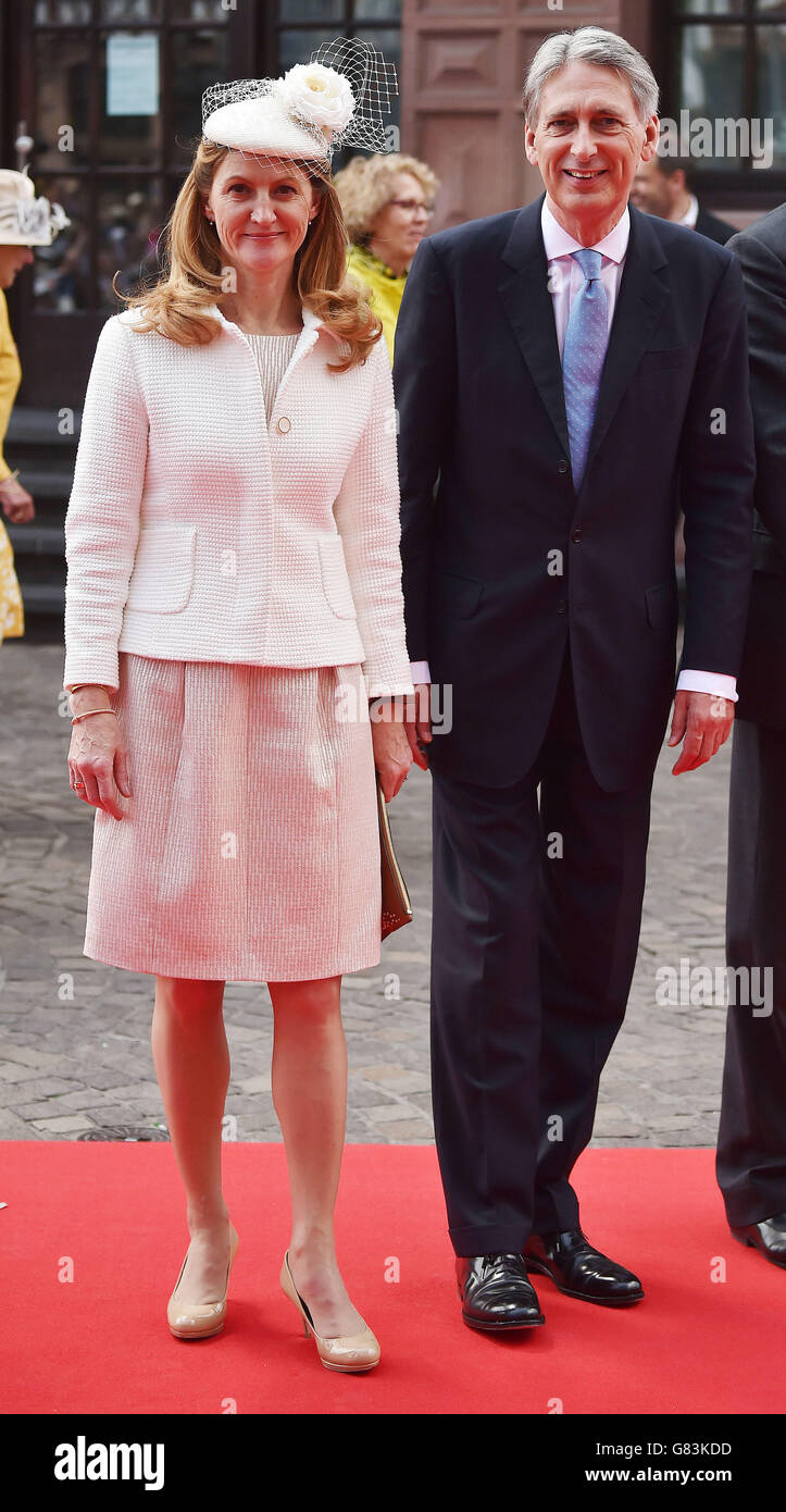 Foreign Secretary Philip Hammond and his wife Susan leave following a ...