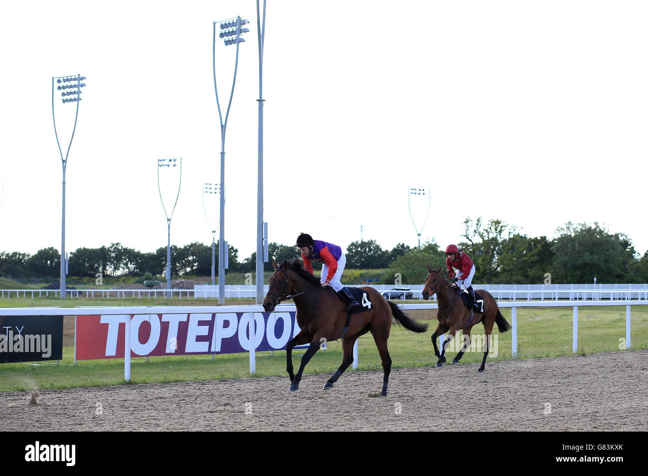 Full length horse racing signage branding brand sign hi-res stock ...