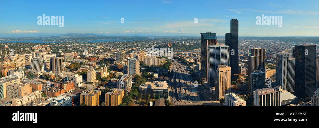 Seattle rooftop view with city urban architecture Stock Photo - Alamy