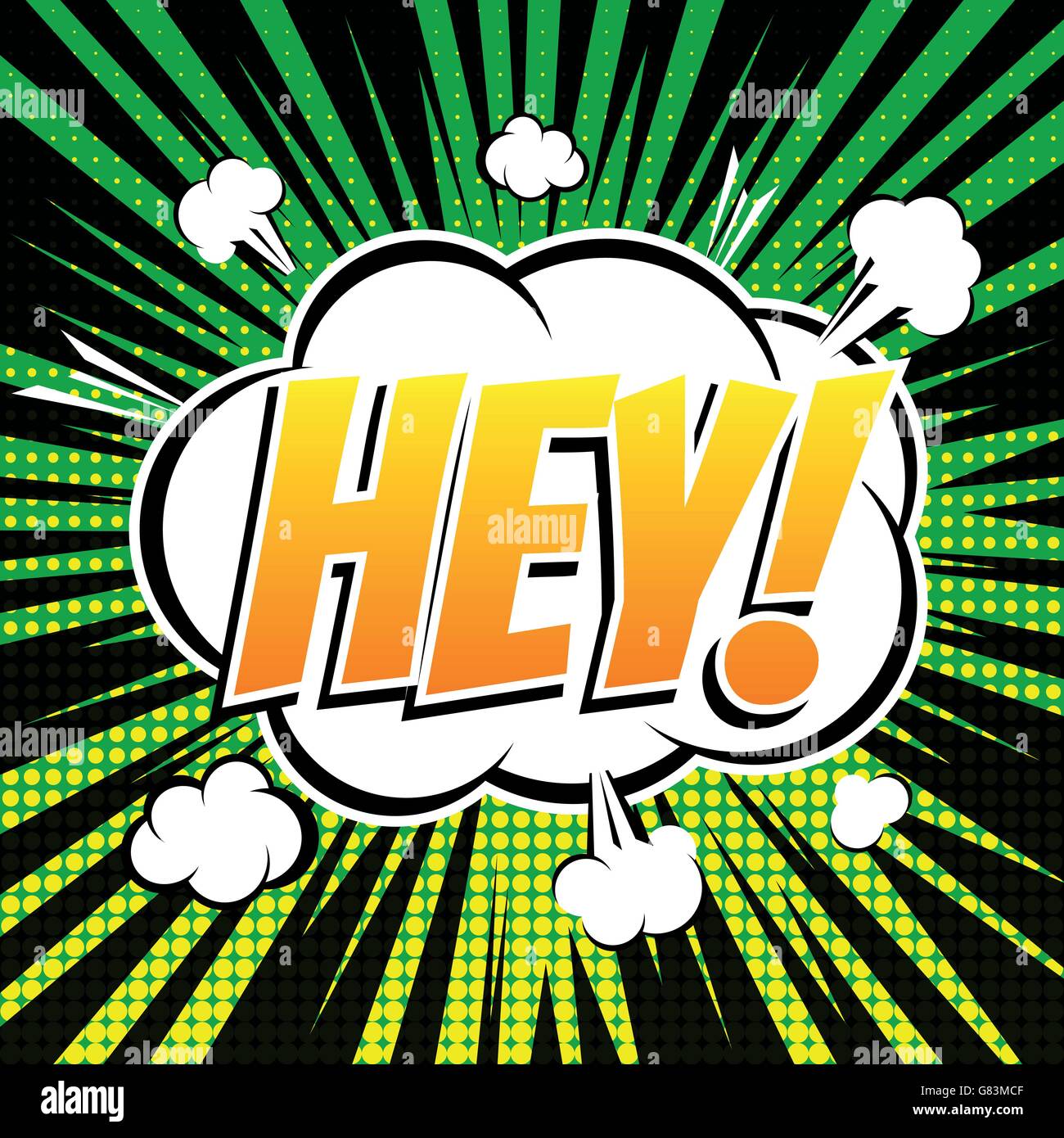 Hey comic book bubble text retro style Stock Vector Image & Art - Alamy