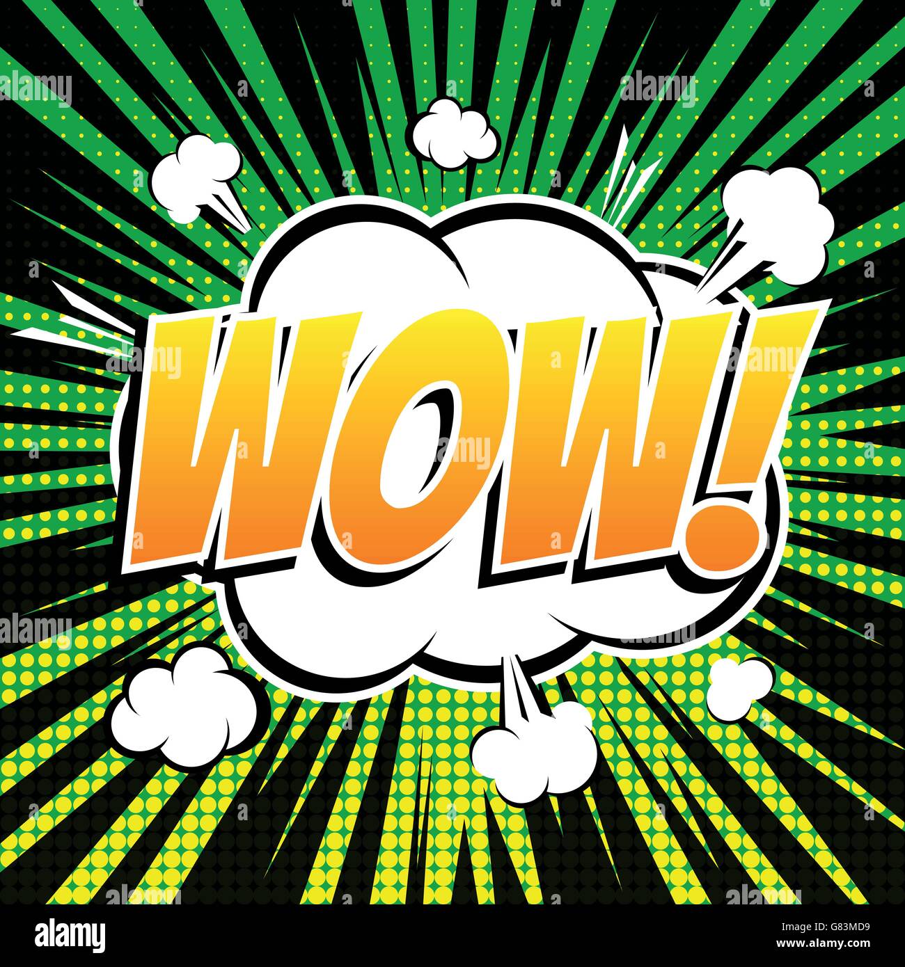 Wow comic book bubble text retro style Stock Vector Image & Art - Alamy