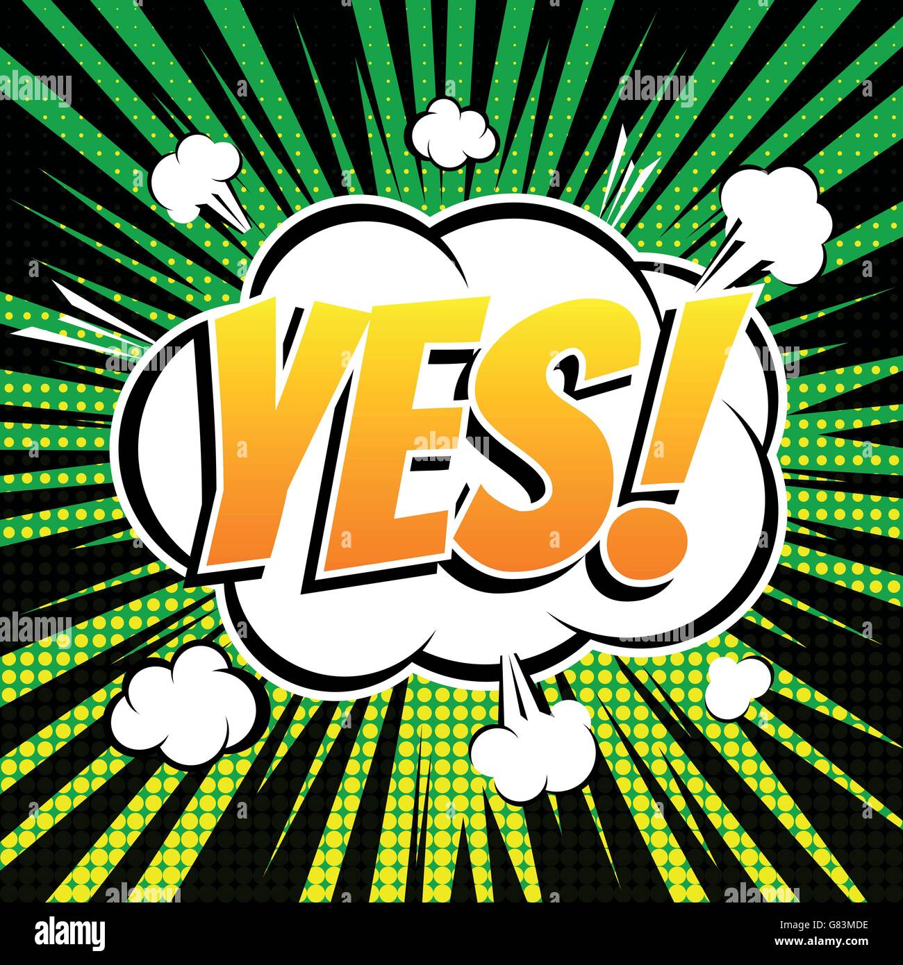 Yes comic book bubble text retro style Stock Vector Image & Art - Alamy