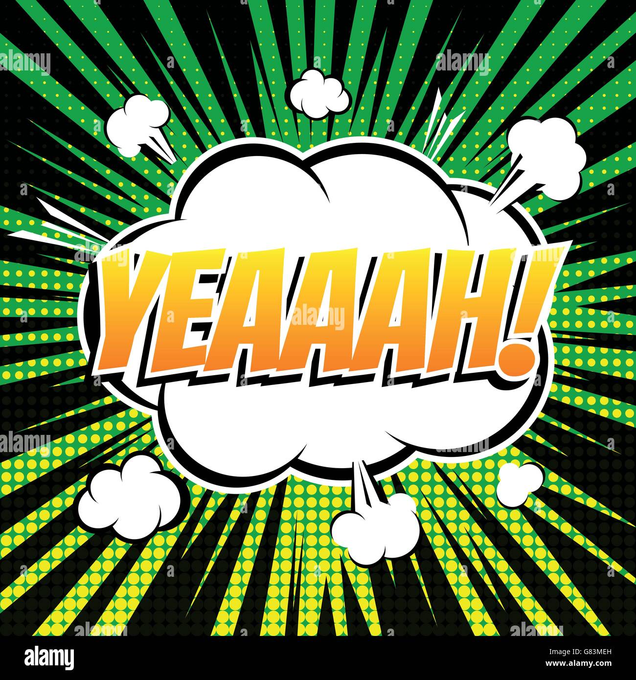 Yeaaah comic book bubble text retro style Stock Vector Image & Art - Alamy