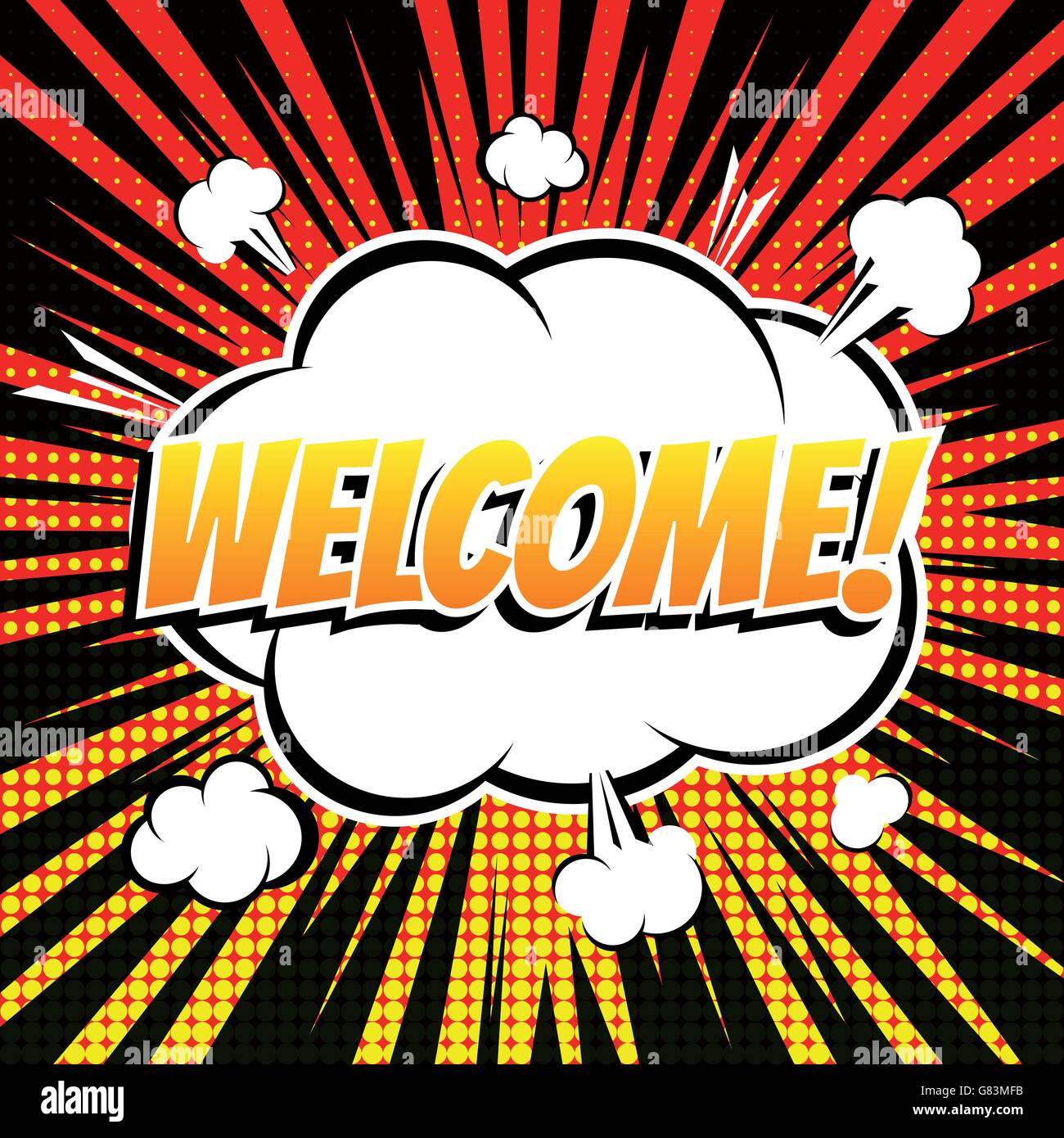 Welcome comic book bubble text retro style Stock Vector Image & Art - Alamy