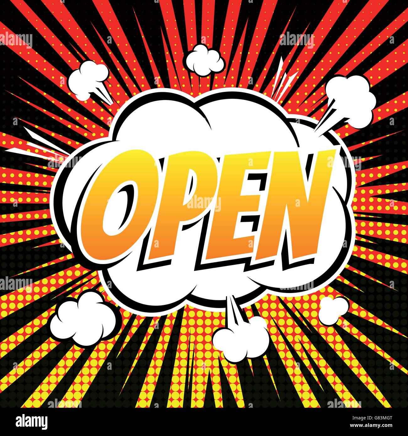 Open comic book bubble text retro style Stock Vector Image & Art - Alamy