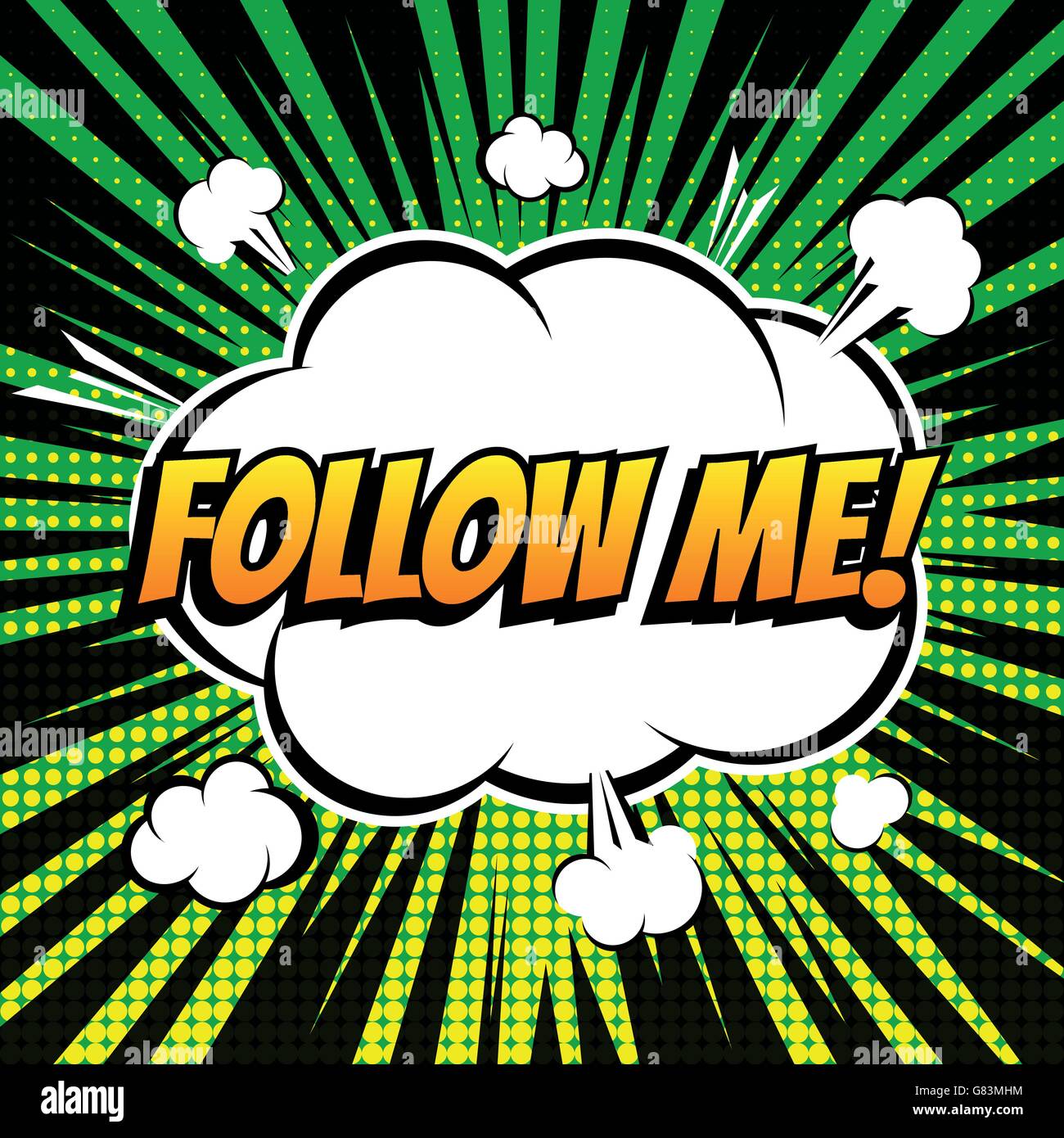 Follow me comic book bubble text retro style Stock Vector Image & Art ...