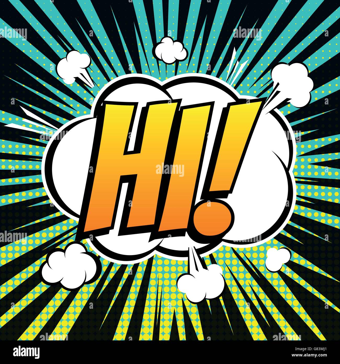 Hi comic book bubble text retro style Stock Vector Image & Art - Alamy