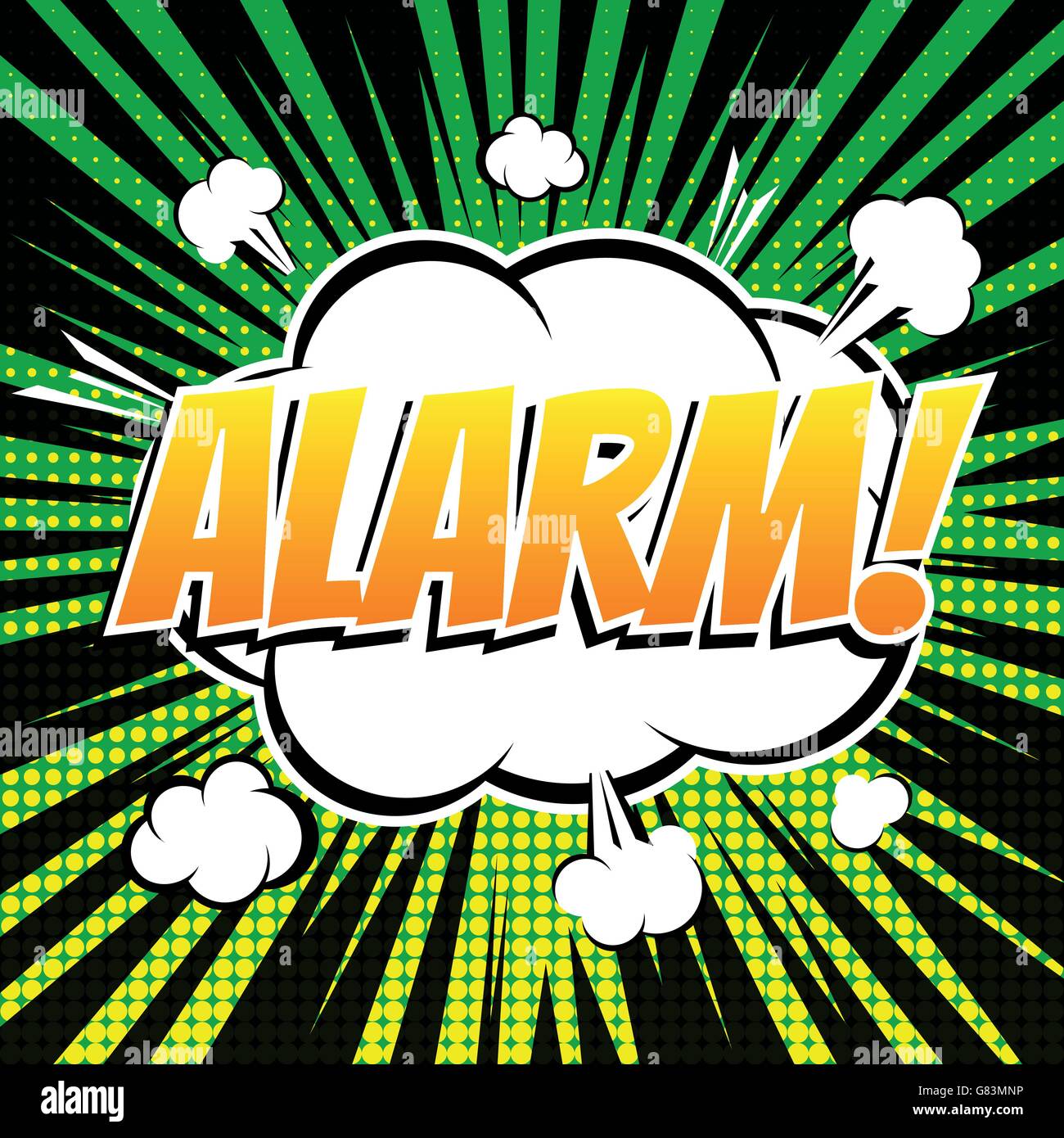 Alarm comic book bubble text retro style Stock Vector Image & Art - Alamy
