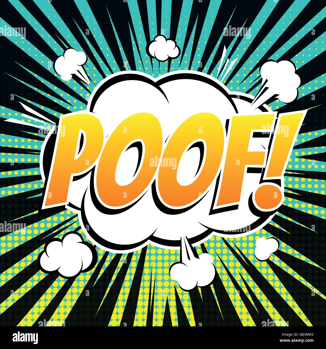 Poof comic book bubble text retro style Stock Vector Image & Art - Alamy