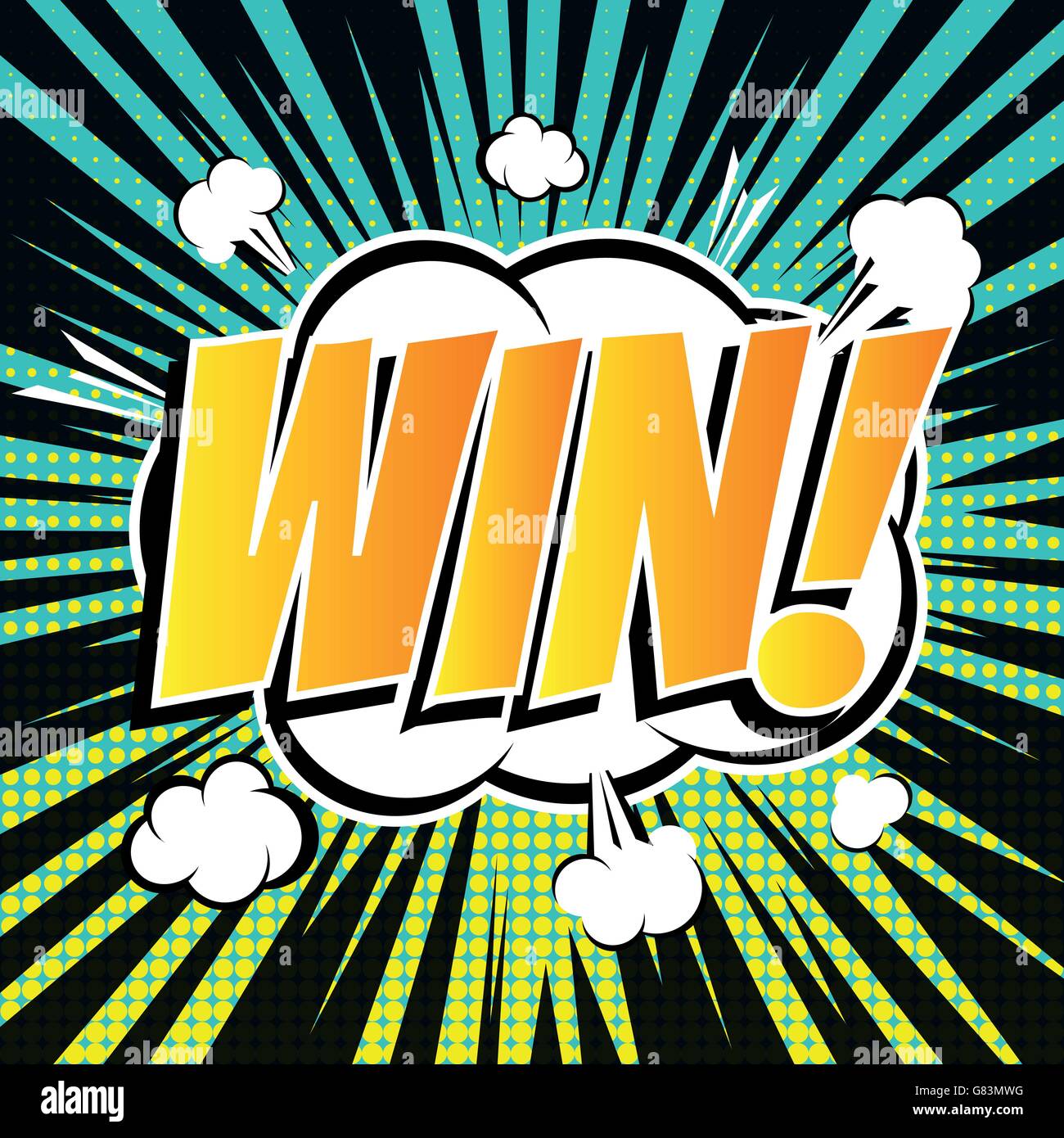 You Win Message In Pop Art Style Stock Vector You Win Message Word