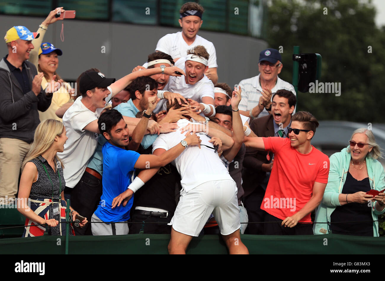 Marcus Willis, the world number 772 celebrates victory over 54th-ranked ...