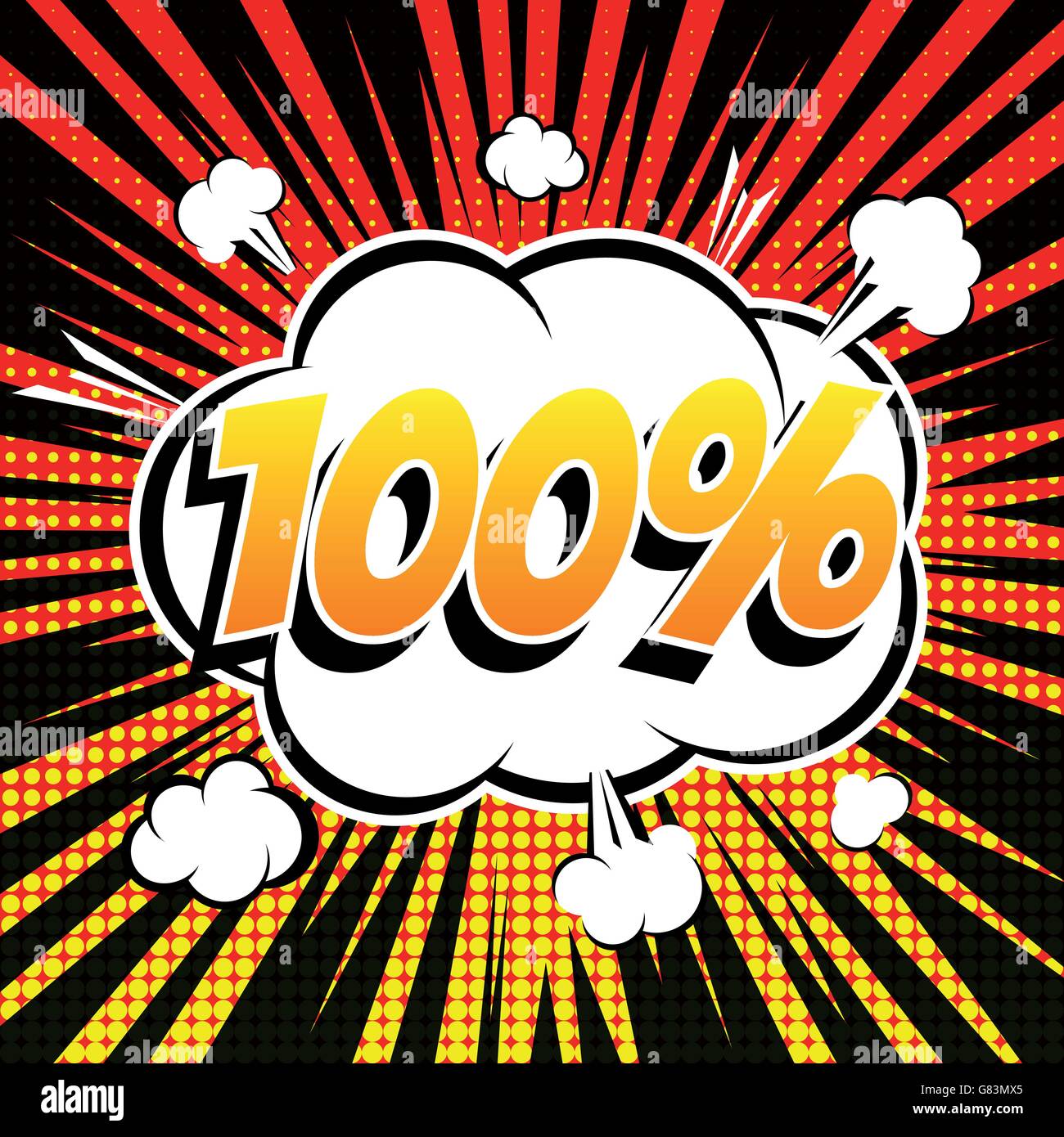 100 percent comic book bubble text retro style Stock Vector Image & Art ...