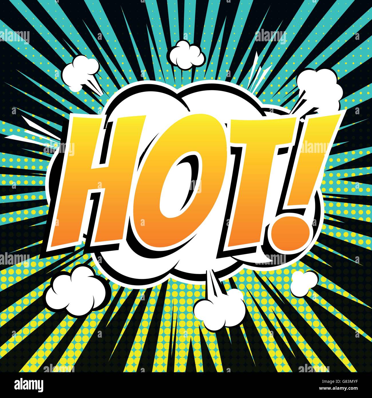 Hot comic book bubble text retro style Stock Vector Image & Art - Alamy