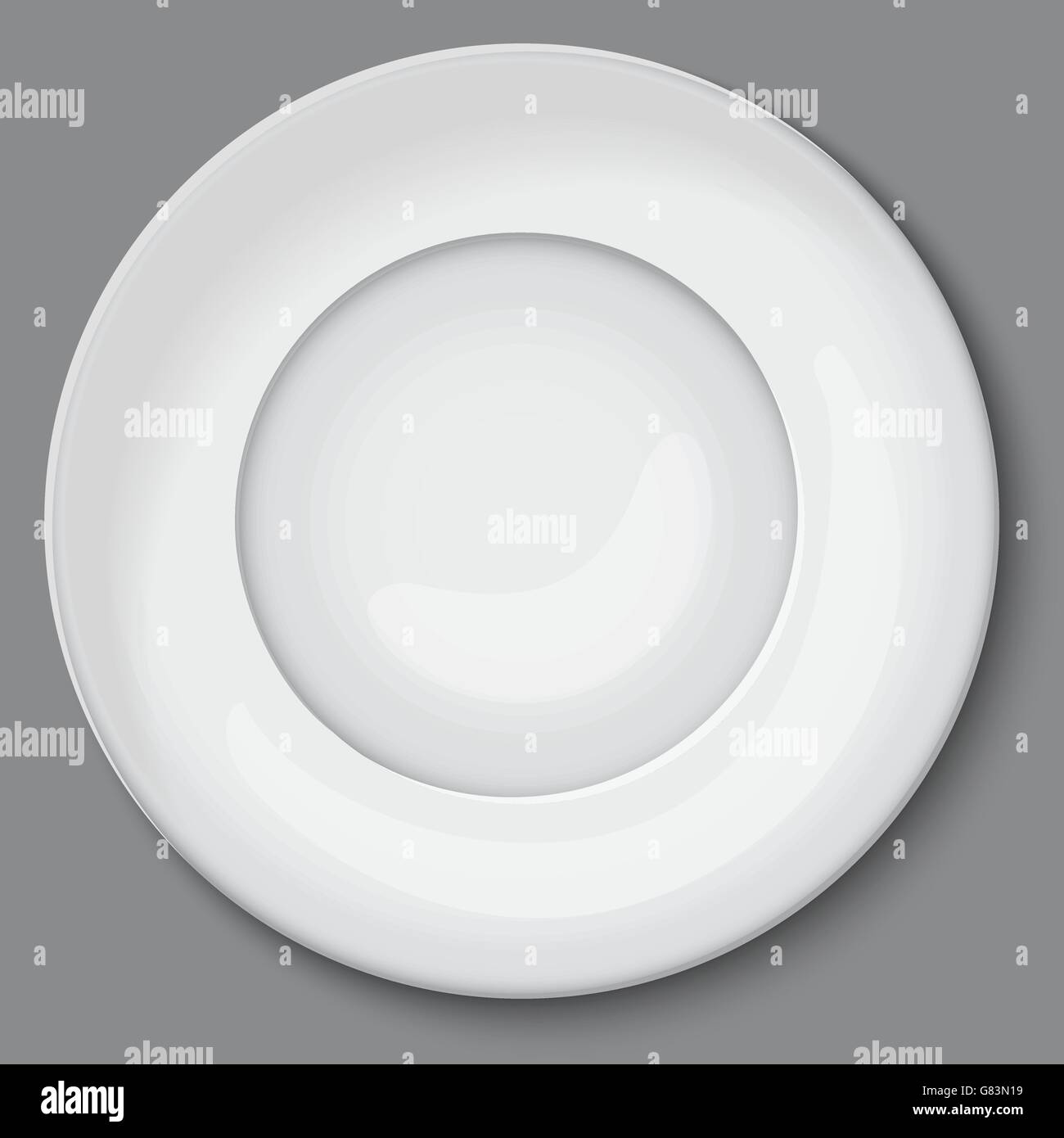 Vector illustration of empty white plate Stock Vector Image & Art - Alamy