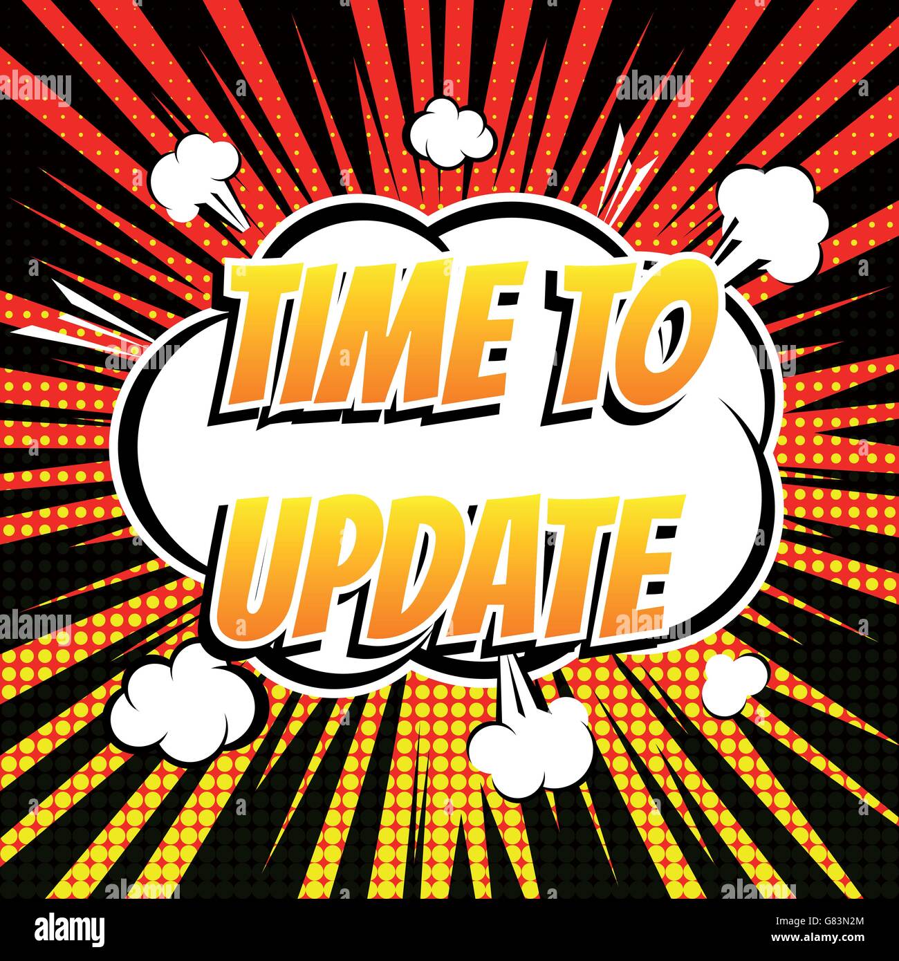 Time to update comic book bubble text retro style Stock Vector Image ...