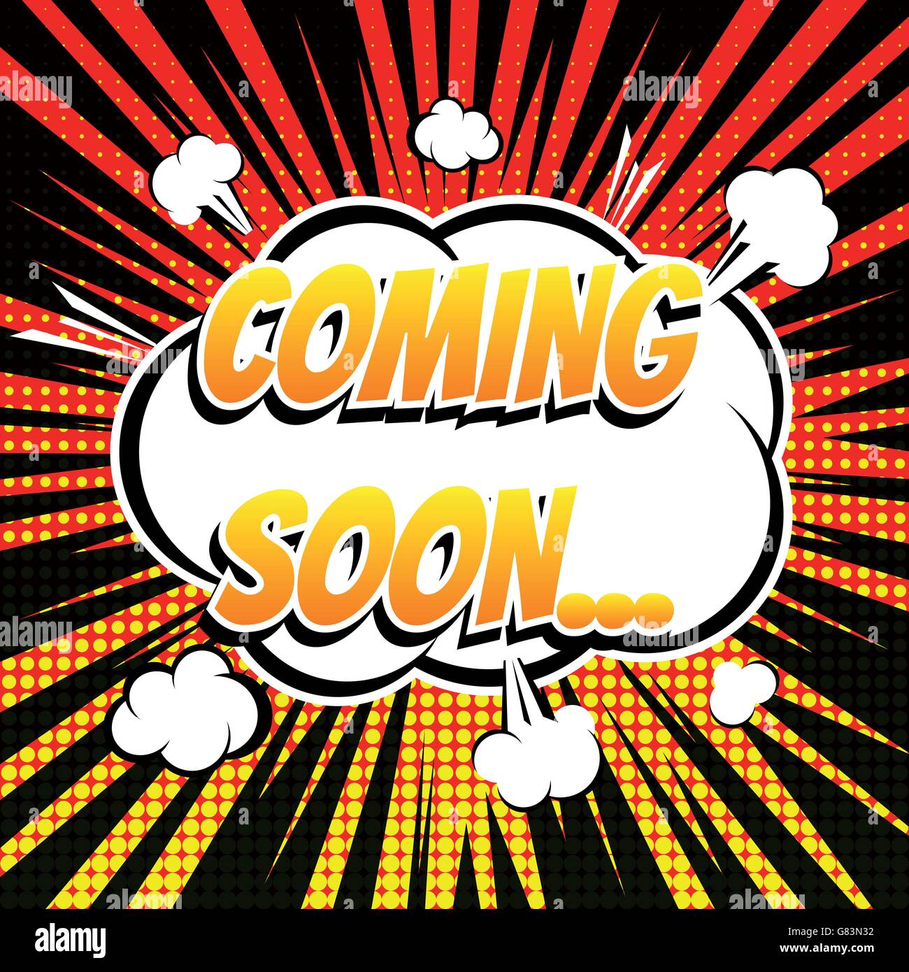 Coming soon comic book bubble text retro style Stock Vector Image & Art ...
