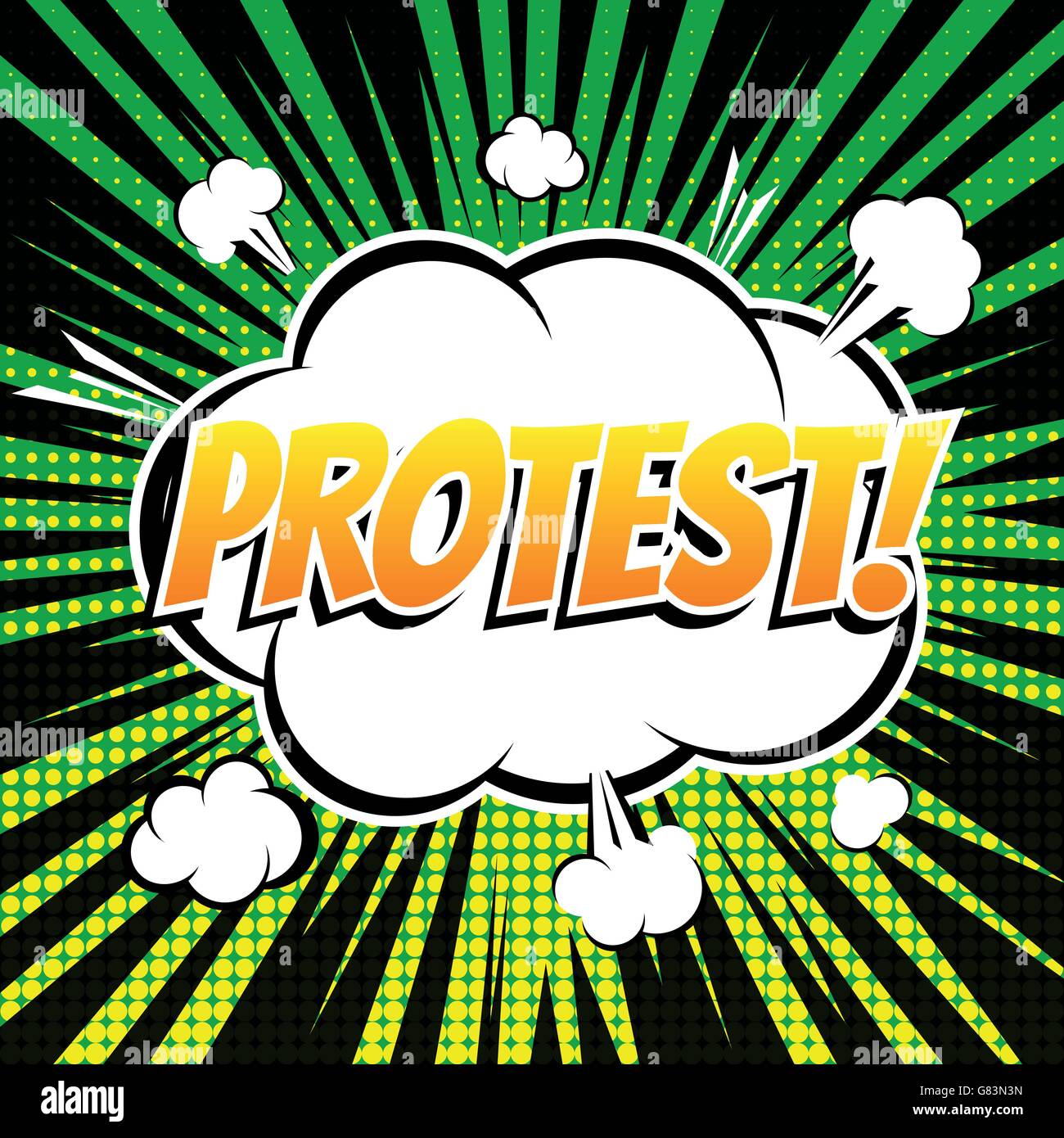 Protest comic book bubble text retro style Stock Vector Image & Art - Alamy