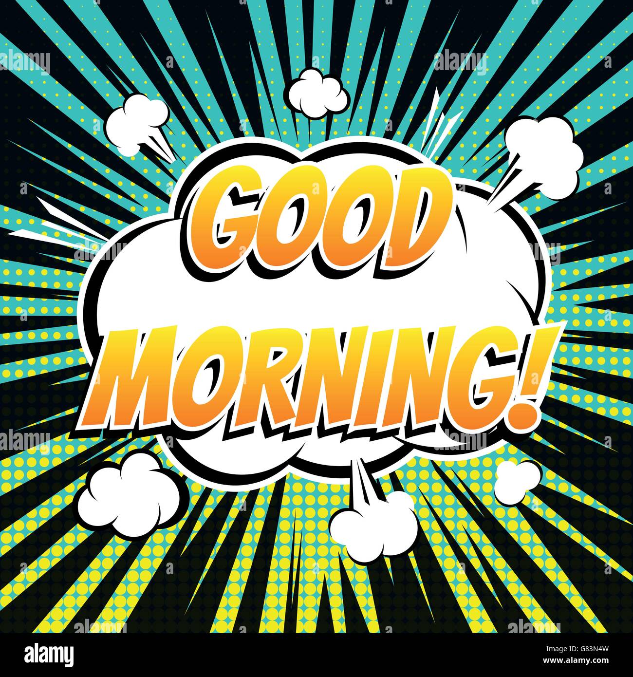 Good morning comic book bubble text retro style Stock Vector Image ...