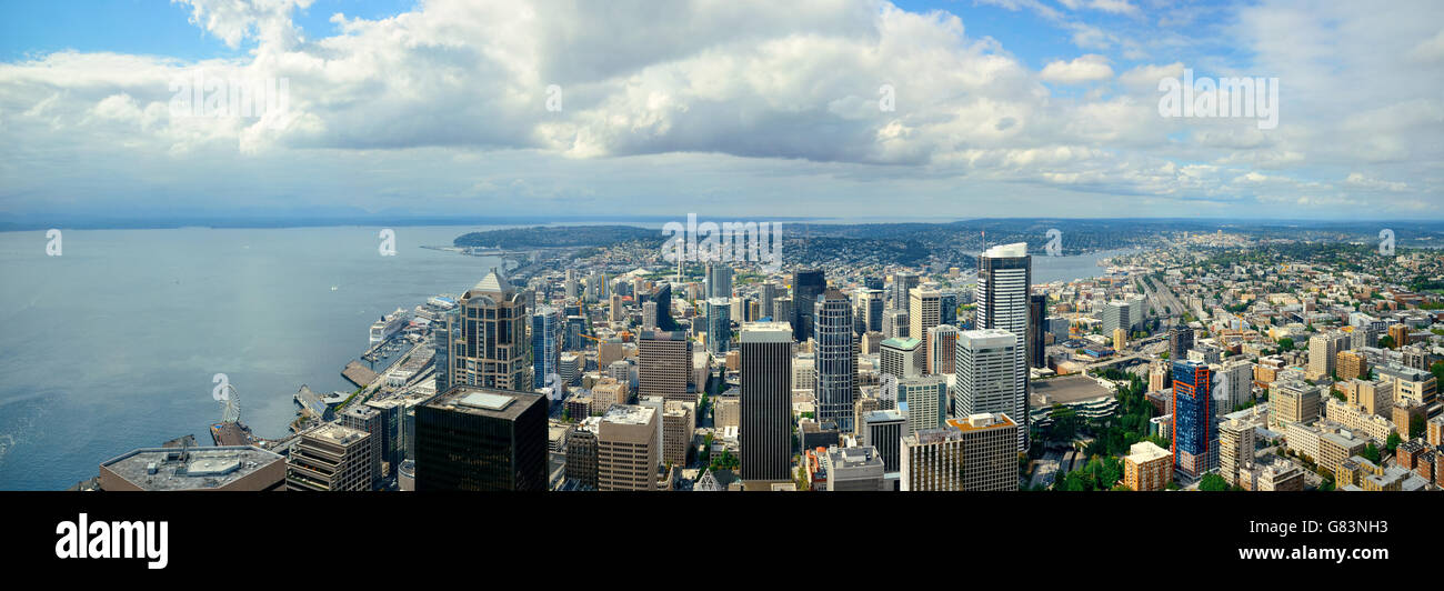 Seattle rooftop panorama view with urban architecture Stock Photo - Alamy