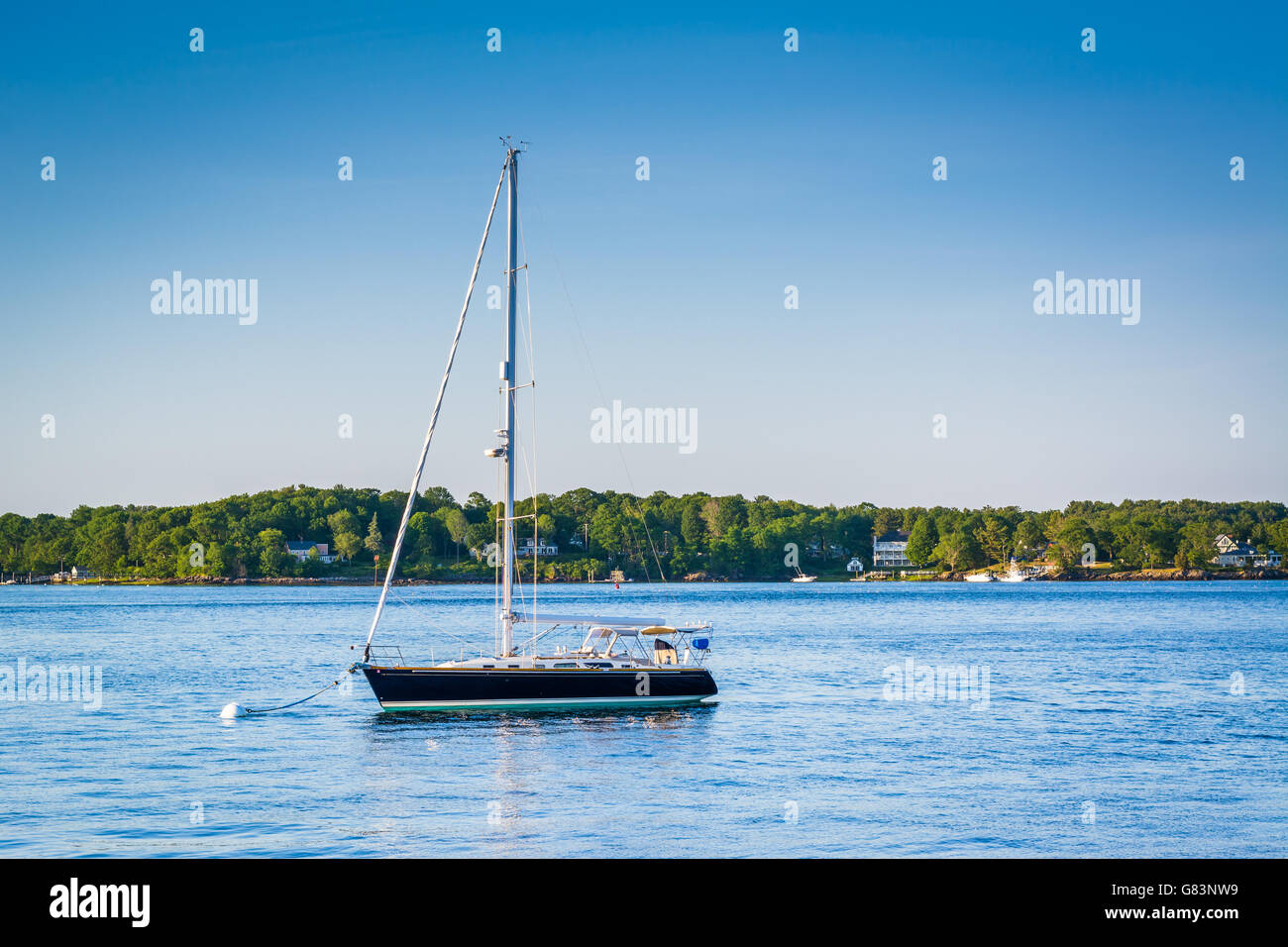 Boat in the Piscataqua River, in Portsmouth, New Hampshire Stock Photo ...
