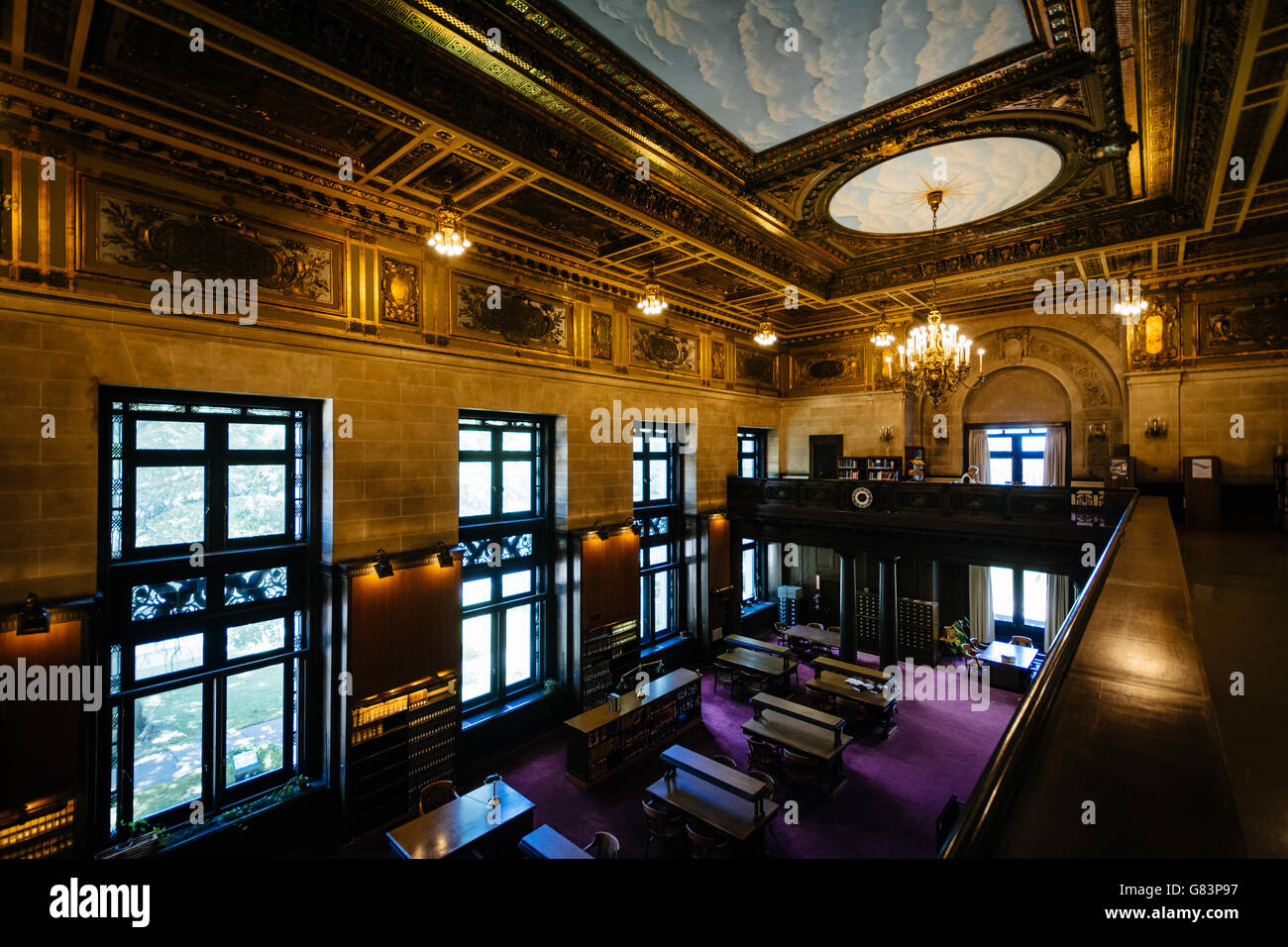 The interior of the Connecticut State Library, in Hartford, Connecticut ...
