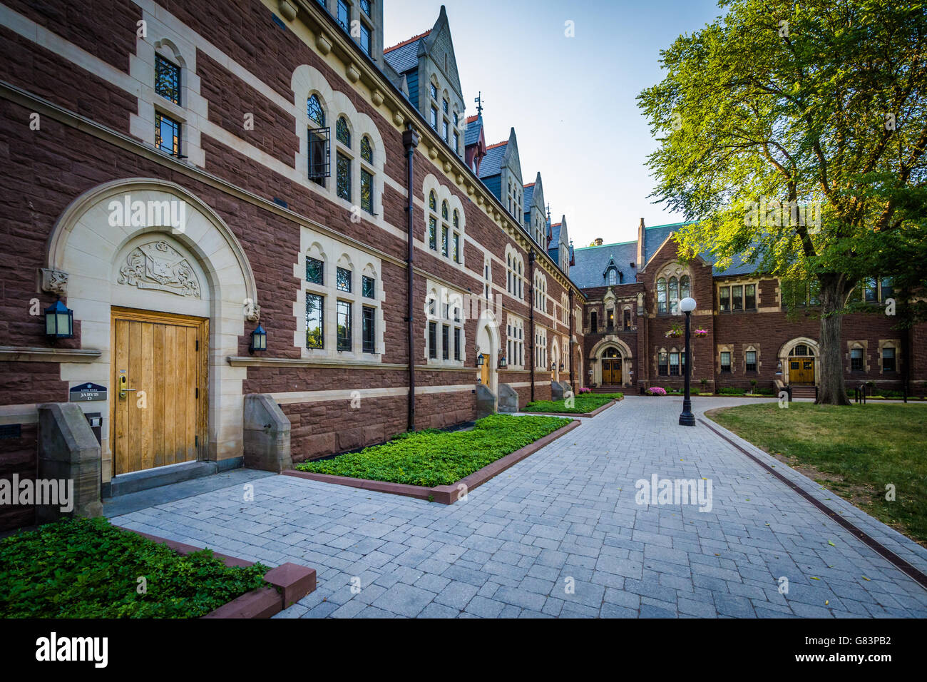 Walkway and the Long Walk buildings at Trinity College, in Hartford ...