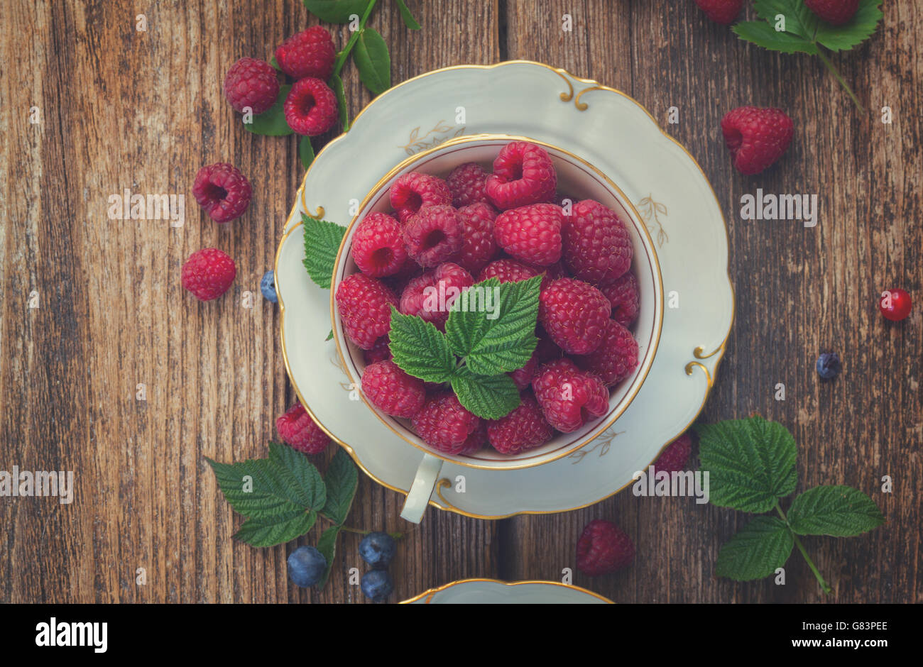 fresh raspberry in cup Stock Photo - Alamy