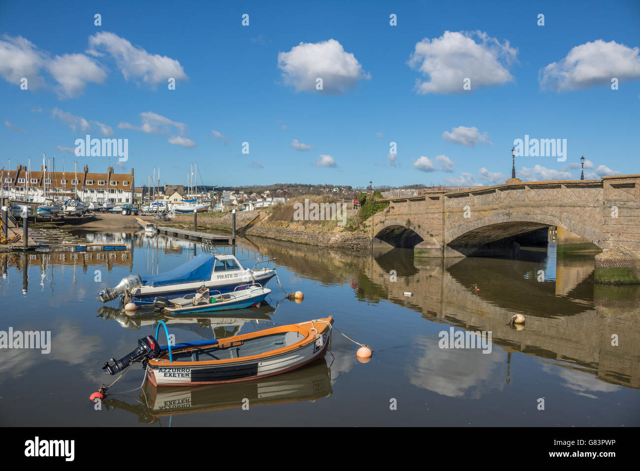 England Devon Seaton Bridge over the mouth of the river Axe Adrian ...