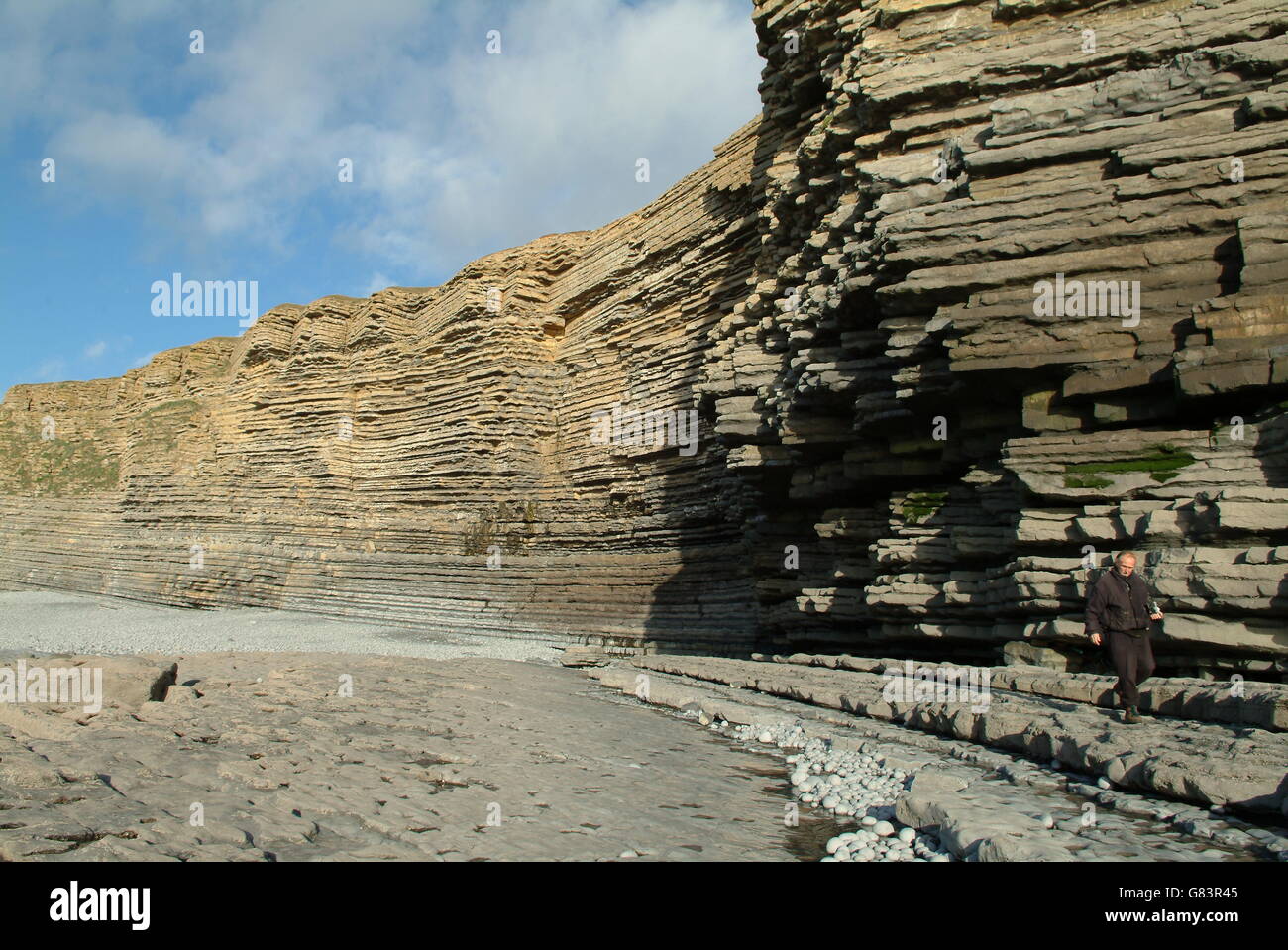 Impressive rock formations at Monk Nash Stock Photo - Alamy