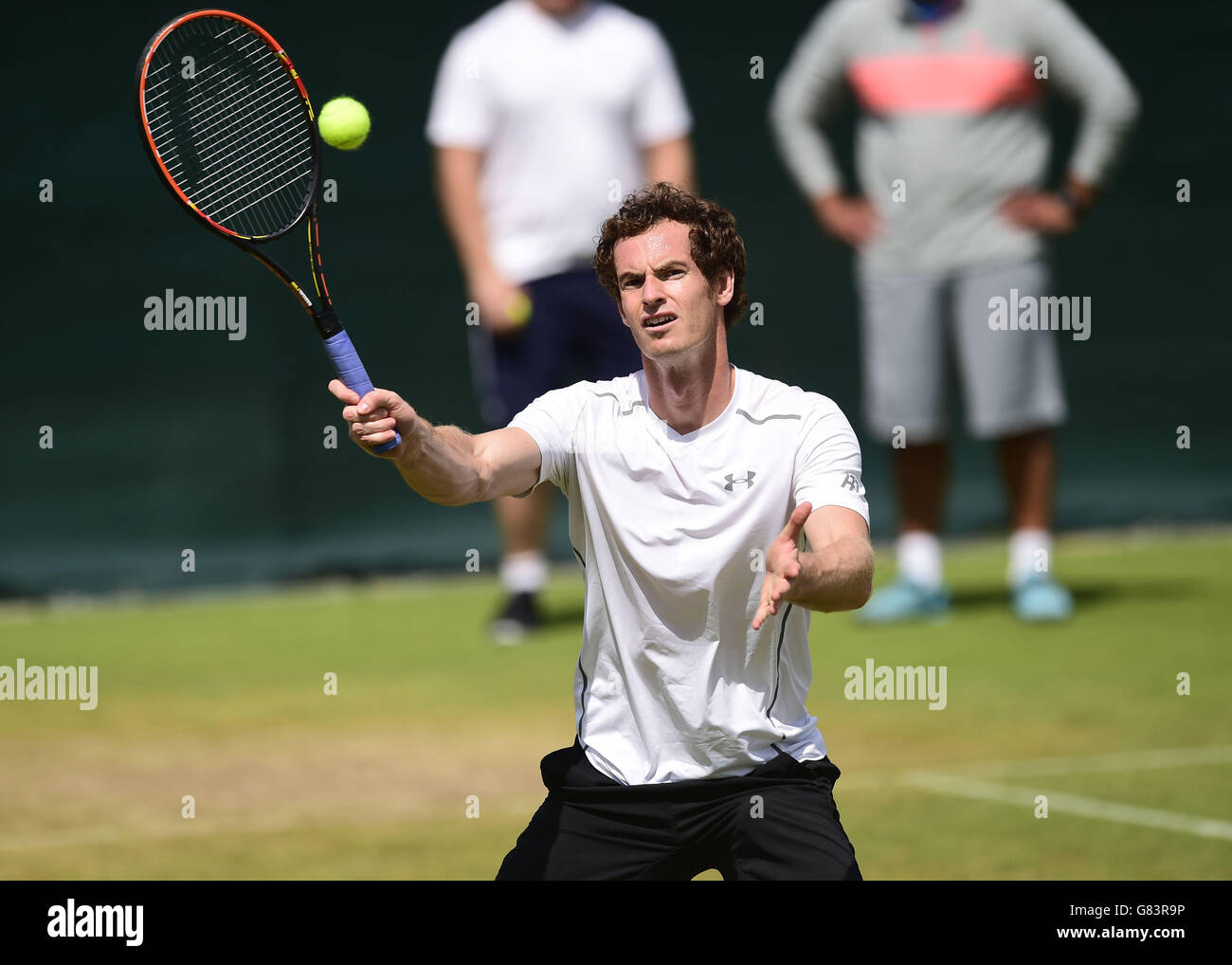 Great Britain's Andy Murray during a practice session at the Wimbledon ...