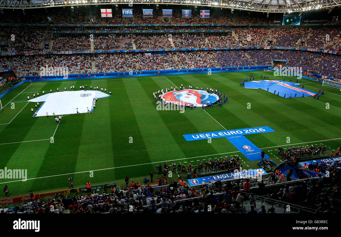 A view of the Stade de Nice before the Round of 16 match at Stade de ...