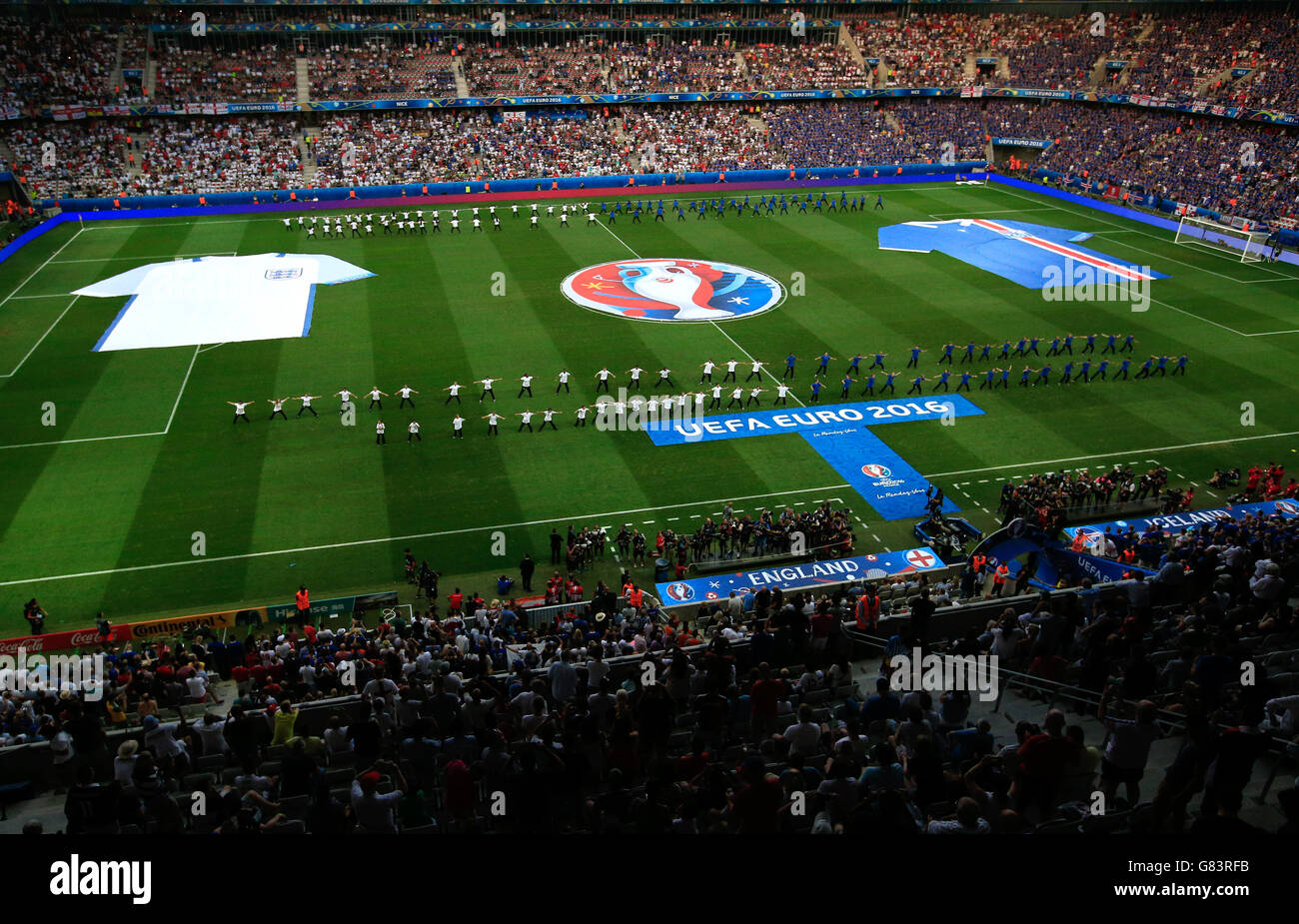 A view of the Stade de Nice before the Round of 16 match at Stade de ...