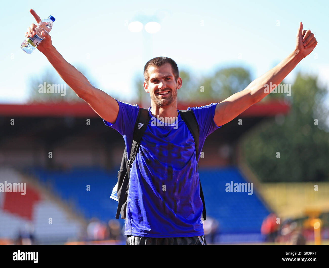Robbie Grabarz (Newham E B) celebrates after winning the Men's high ...