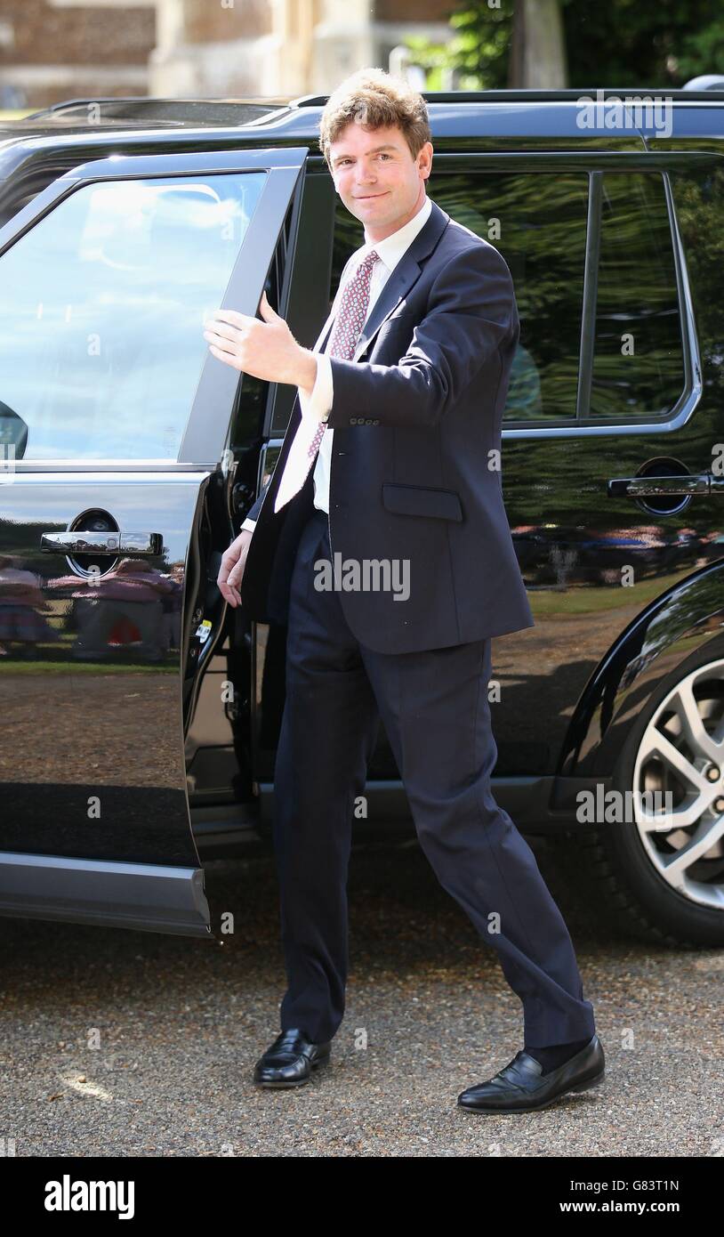 Godparent James Meade arrives at the Church of St Mary Magdalene in ...