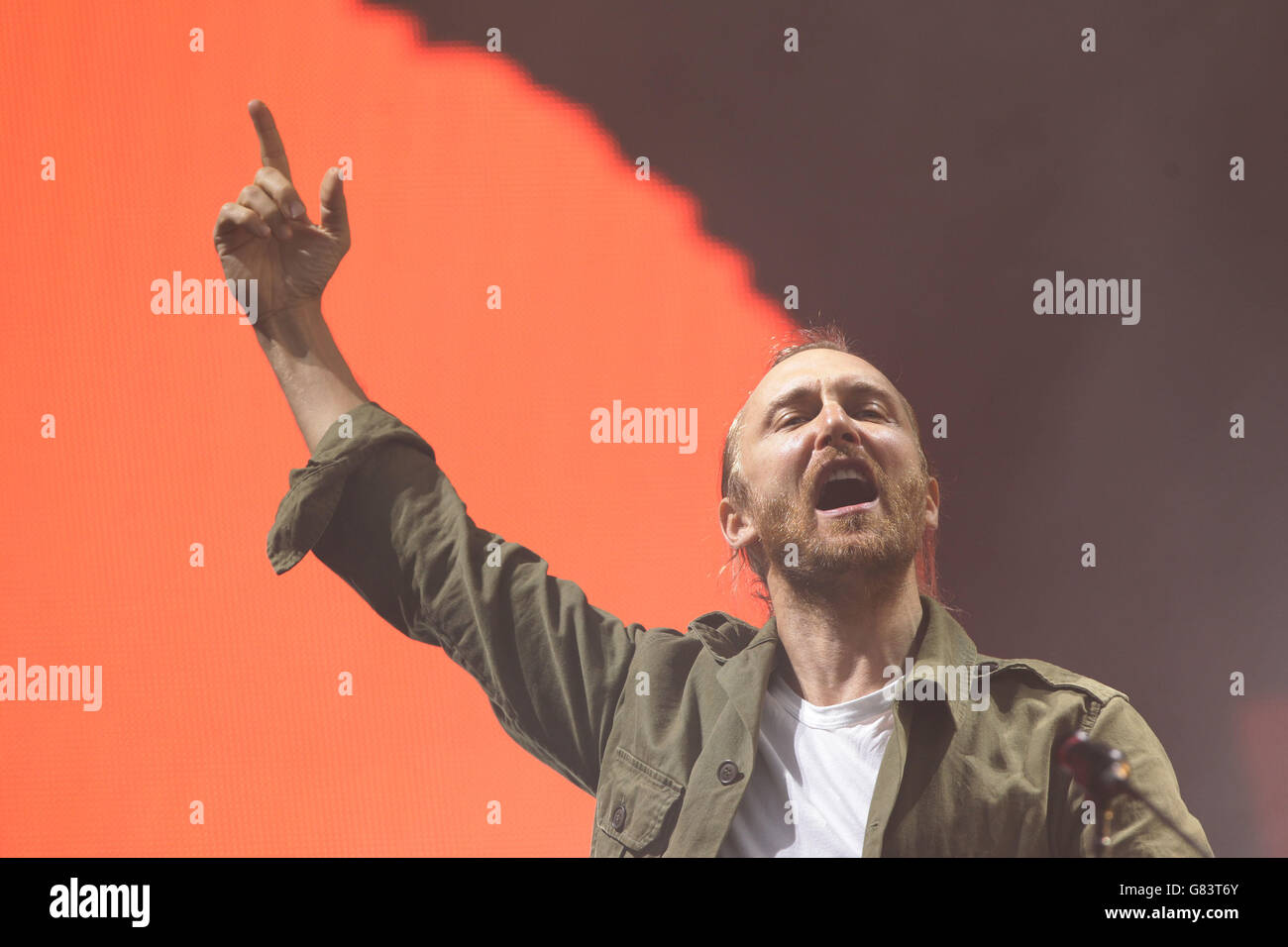 David Guetta performing on the Main Stage at the Wireless Festival in ...