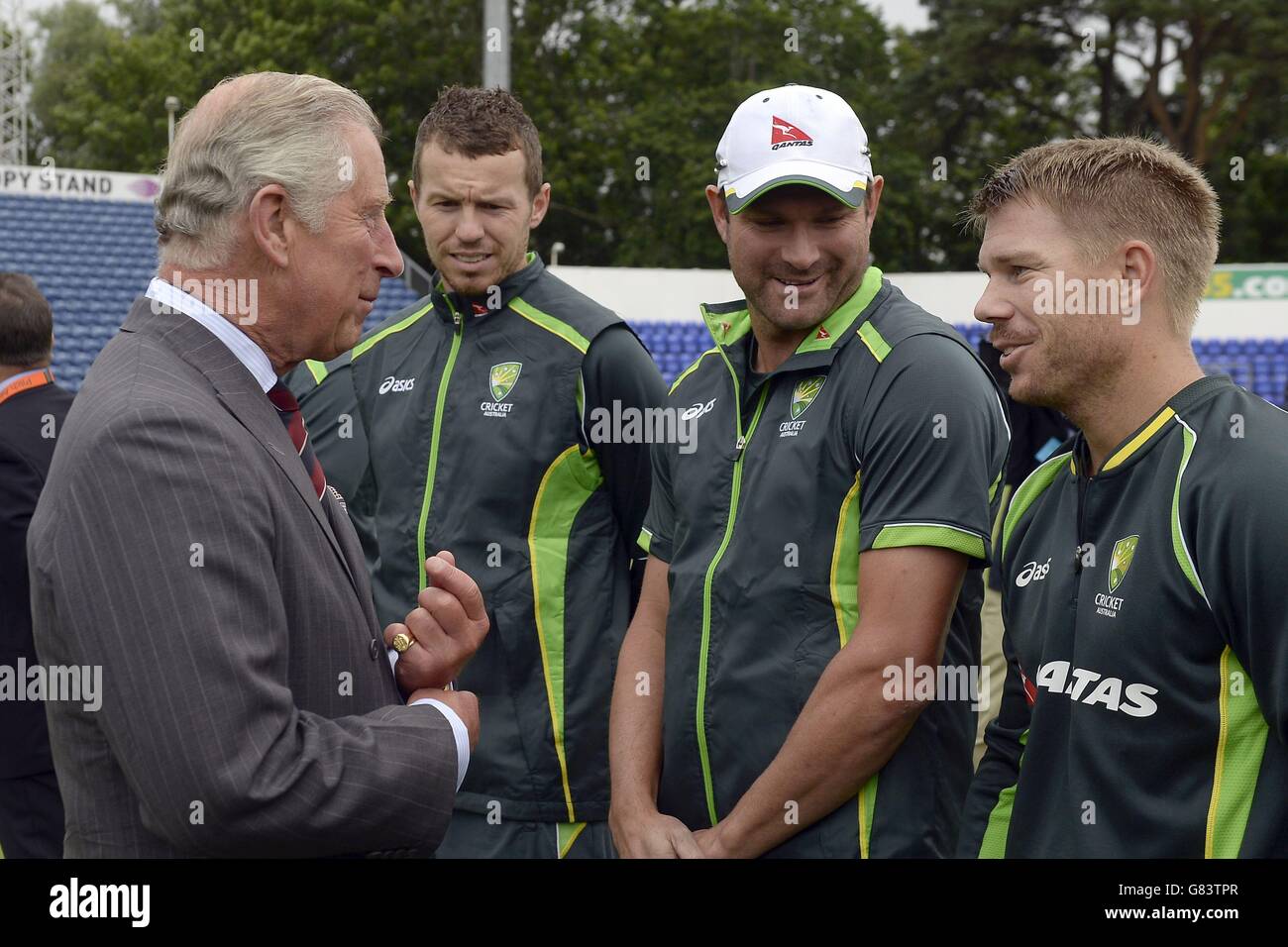 The Prince of Wales meets Australian cricketers (left to right) Peter ...