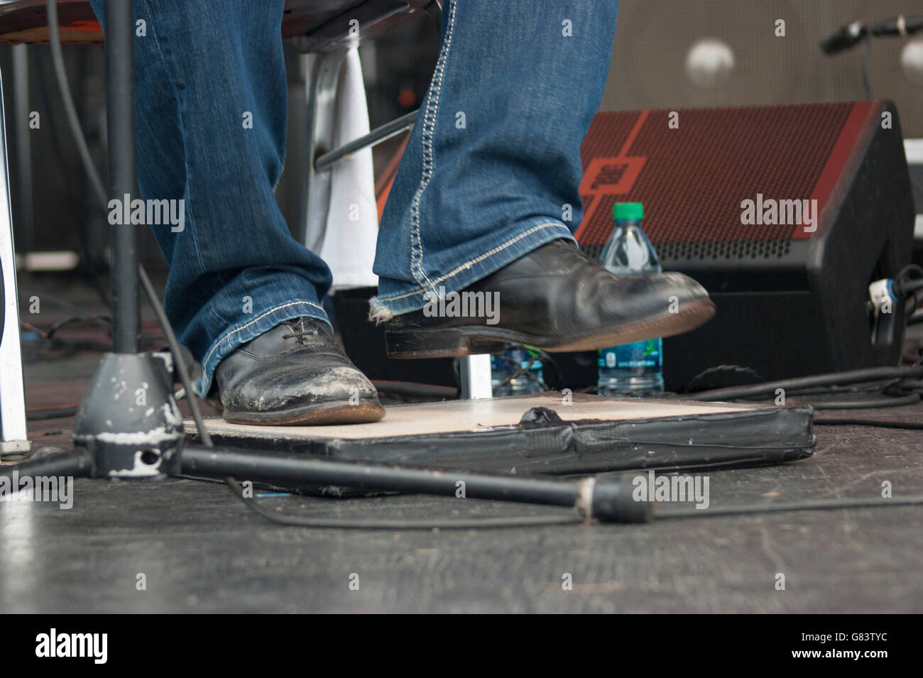 Andre Brunet, Quebecois musician playing fiddle/foot tapping for De ...