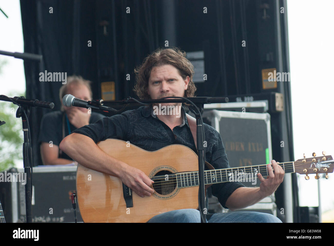 Eric Beaudry, Quebecois musician playing the guitar for De Temps Antan ...