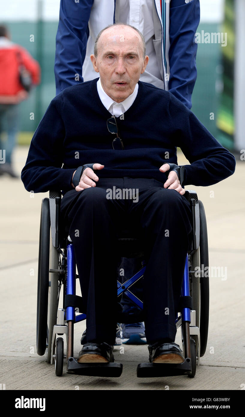 Frank Williams, team principal of Williams, arrives in th paddock ...