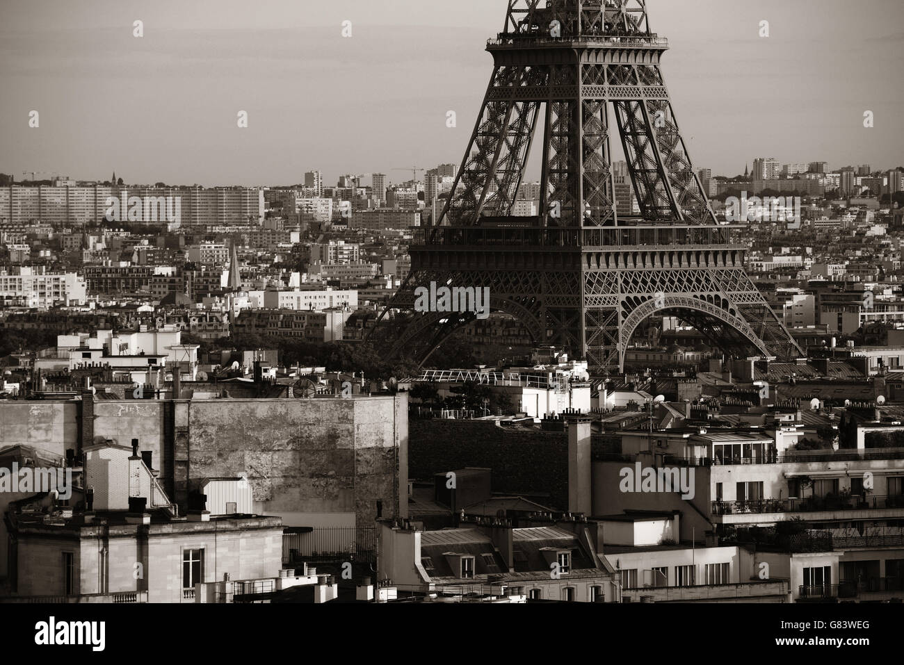 Paris rooftop view skyline and Eiffel Tower in France Stock Photo - Alamy