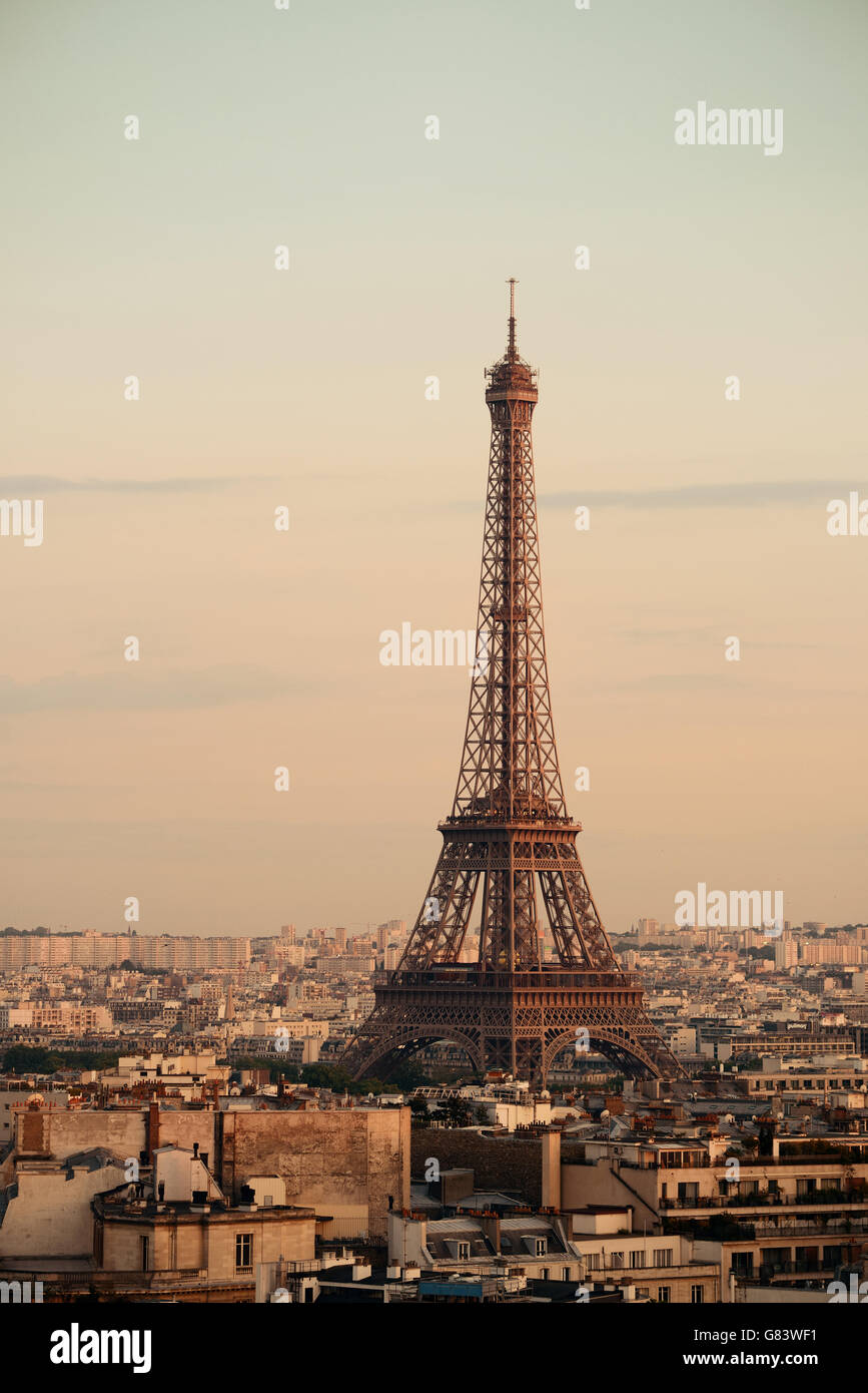 Paris rooftop view skyline and Eiffel Tower in France Stock Photo - Alamy