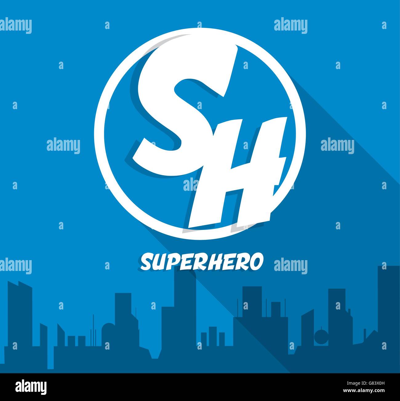 Superhero sign. City design. vector graphic Stock Vector Image & Art ...