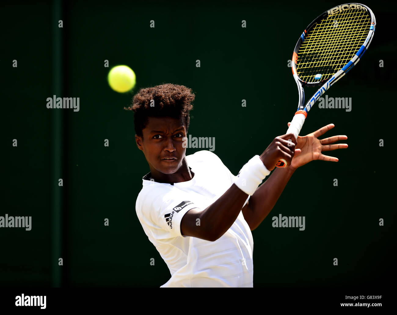 Mikael Ymer in action against Patrick Niklas Salminen during day Eleven ...
