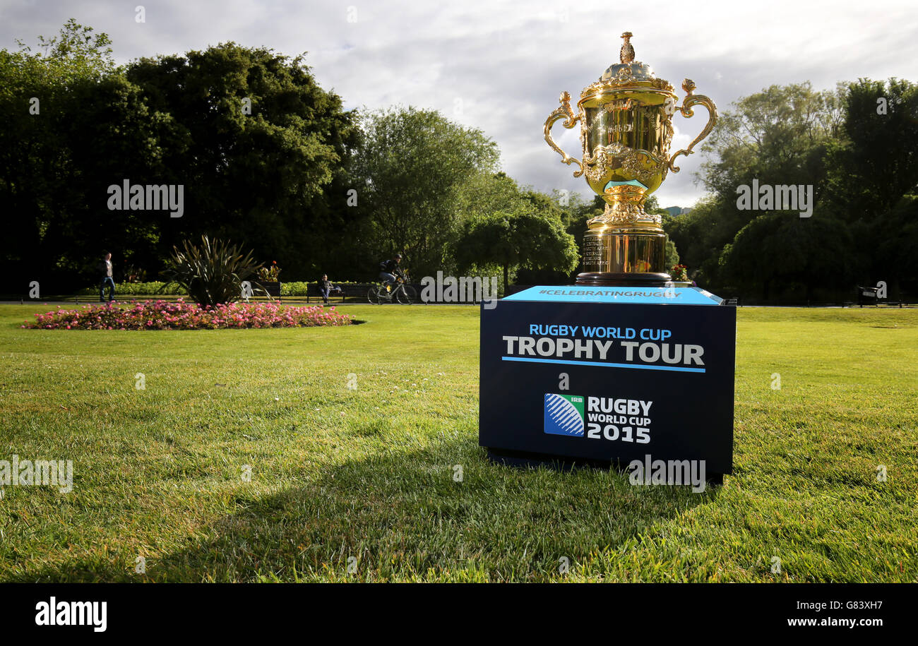 The Webb Ellis Cup is seen at St Stephen's Green as it arrives in ...