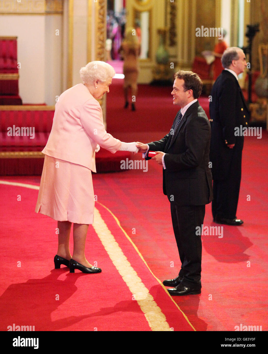 Edmund Page from United Kingdom meets Queen Elizabeth II at Buckingham ...