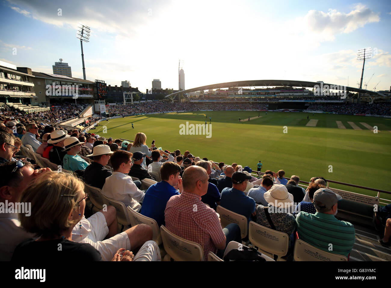 General view of the Kia Oval as the fans watch the action Stock Photo ...