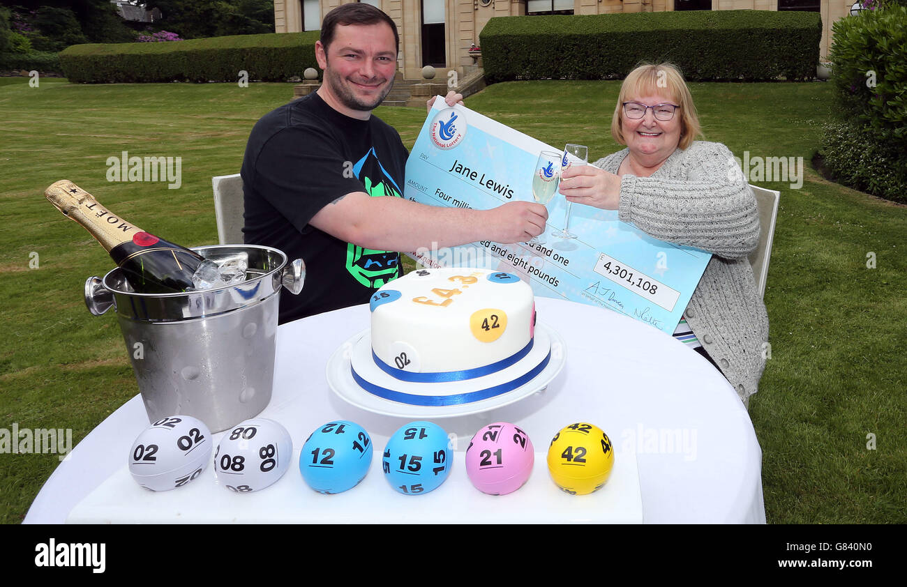 4 3 million lottery jackpot with her youngest son nick brady hi-res ...